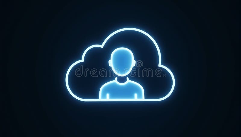 An Icon of a Virtual AI Assistant within a Cloud, Symbolizing Cloud ...