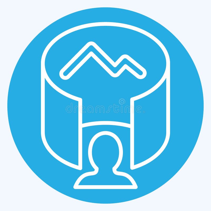 Icon Virtual Tour. Related To 3D Visualization Symbol. Blue Eyes Style ...