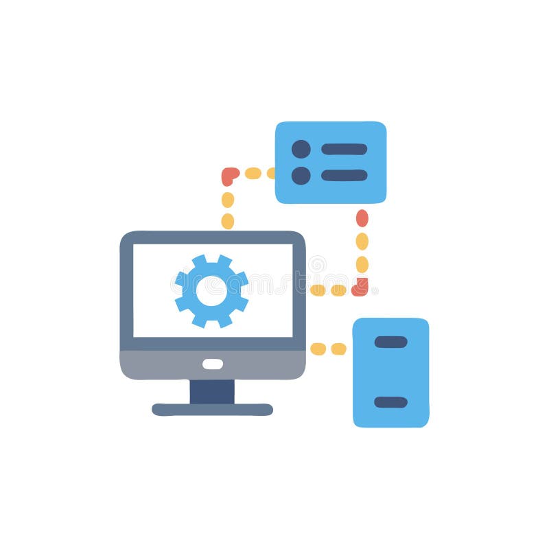 Icon of Virtualization for Resource Management Stock Illustration ...