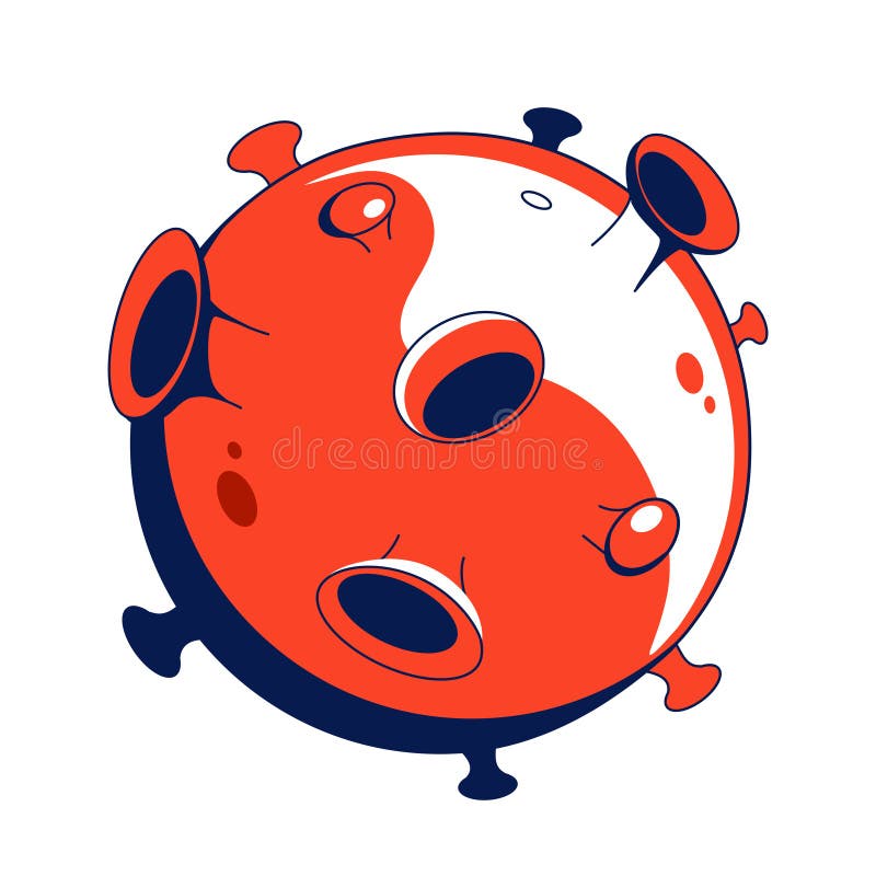 Icon of Virus, Bacteria Cell, Microbiology Sick Germ, Microbe. Isolated ...