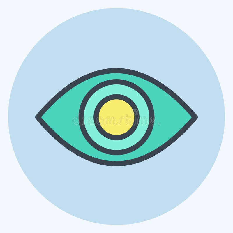 Icon Visible. Suitable for Security Symbol. Color Mate Style. Simple ...