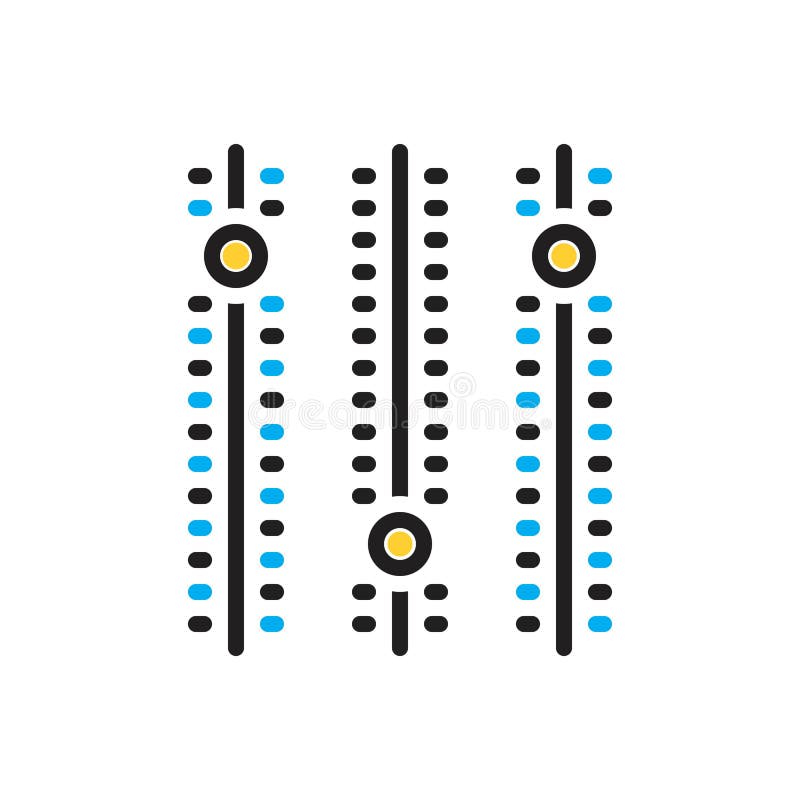 Multi Color Icon for Volume, Meter, Control Stock Illustration ...
