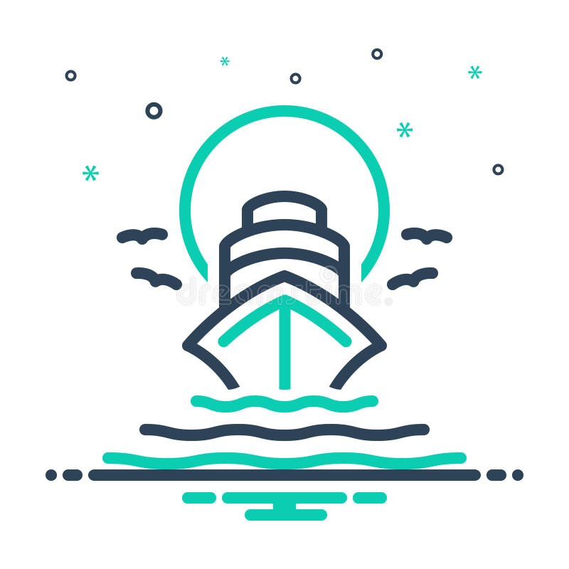 Mix Icon for Voyage, Ferry and Water Transport Stock Vector ...