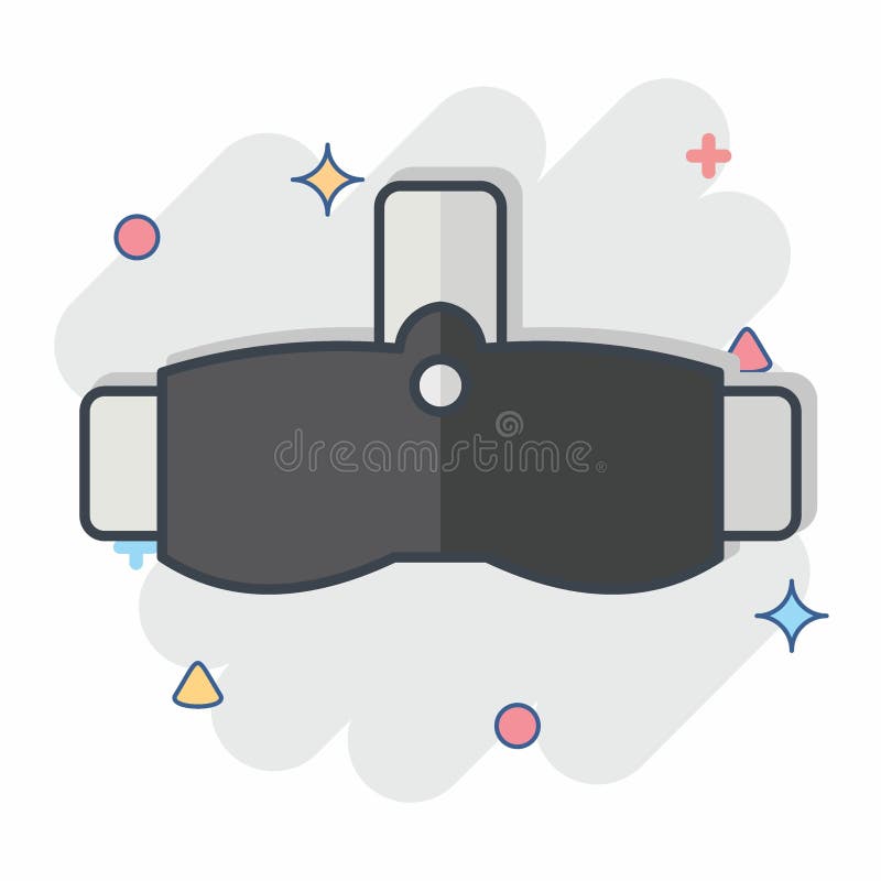 Icon VR Glasses. Related To 3D Visualization Symbol. Comic Style ...
