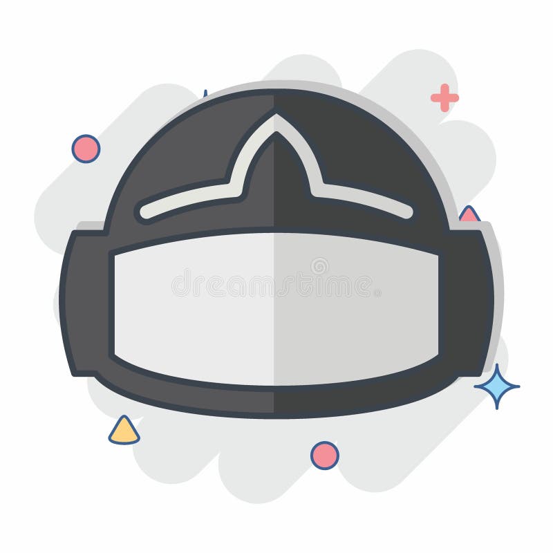Icon VR Helmet. Related To 3D Visualization Symbol. Comic Style. Simple ...