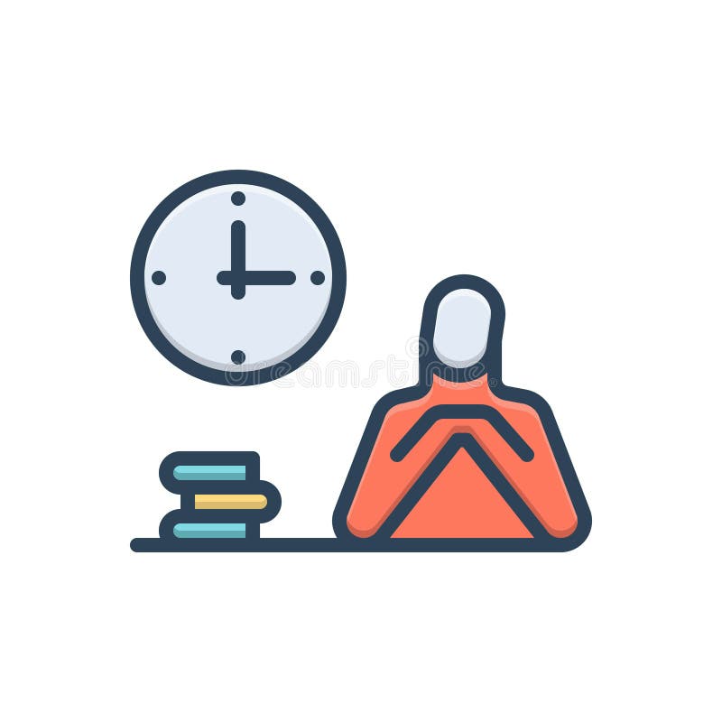 Color Illustration Icon for Wait, Clock and Timepiece Stock ...