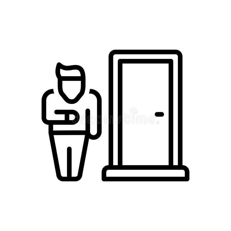 Black Line Icon for Wait, Waiting and Outside Stock Vector ...