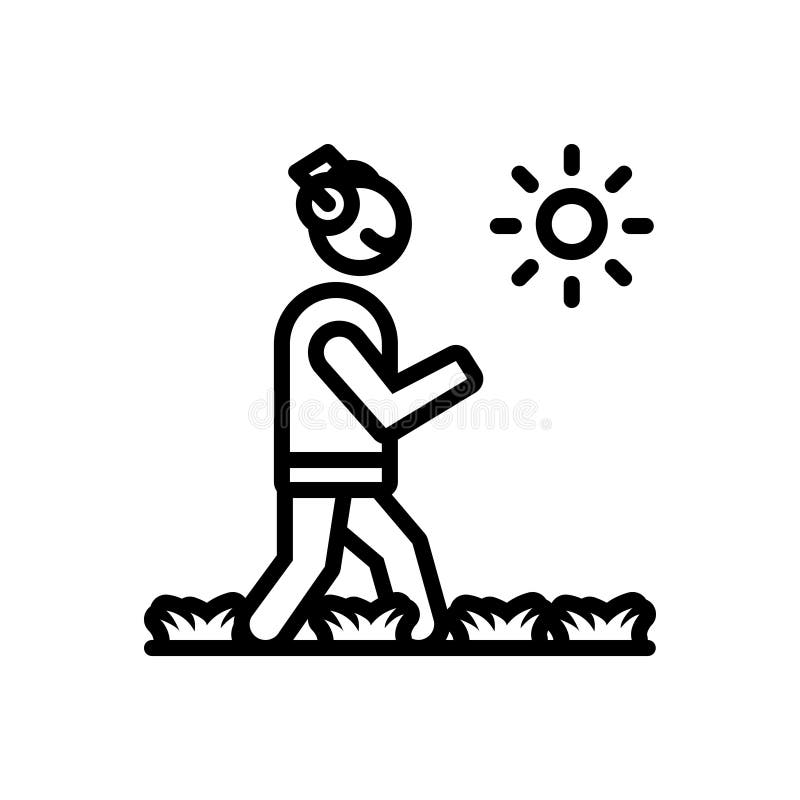 Black Line Icon for Walking, Wander and Rove Stock Vector ...