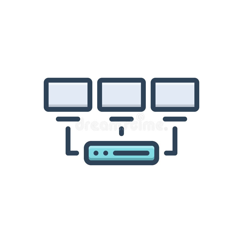 Color Illustration Icon for Wan, Hub and Ethernet Stock Vector ...