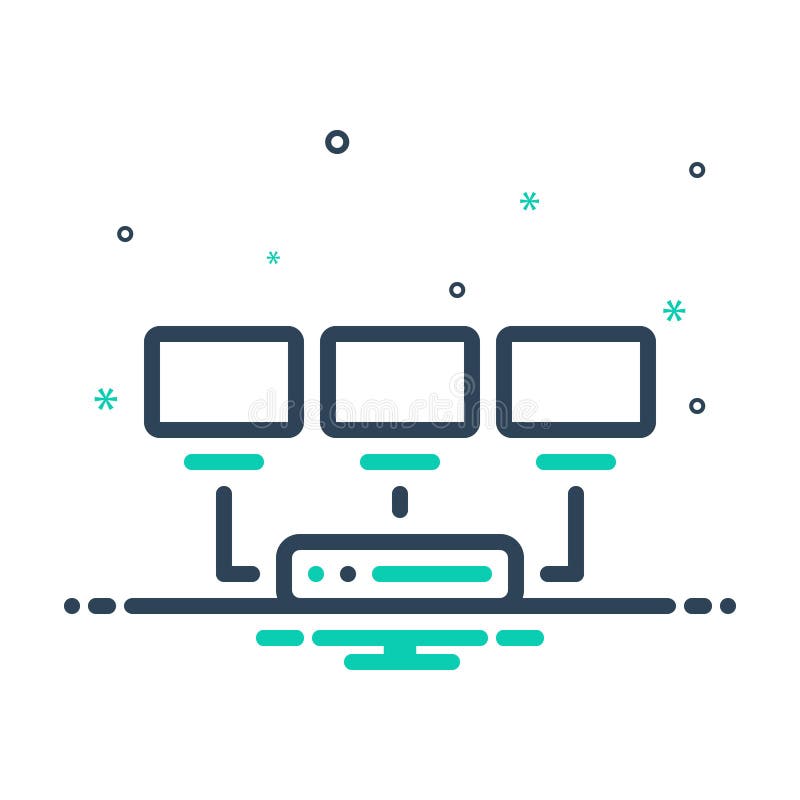 Mix Icon for Wan, Hub and Ethernet Stock Vector - Illustration of ...