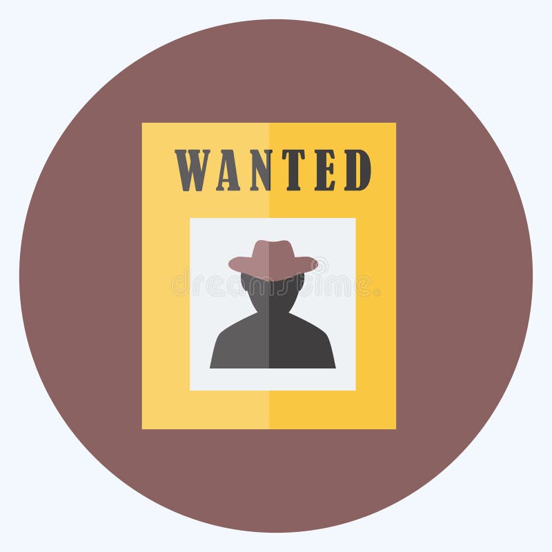 Icon Wanted Poster. Suitable for Wild West Symbol. Flat Style. Simple ...