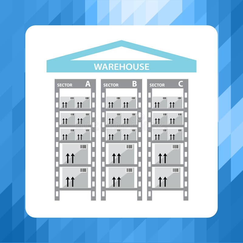 Icon Warehouse. Shelves with Boxes Stock Vector - Illustration of ...