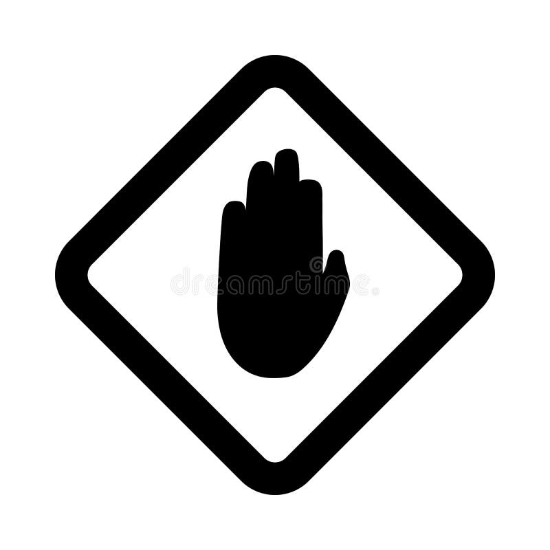 Icon of Warning Hand stock vector. Illustration of restrictive - 229023805