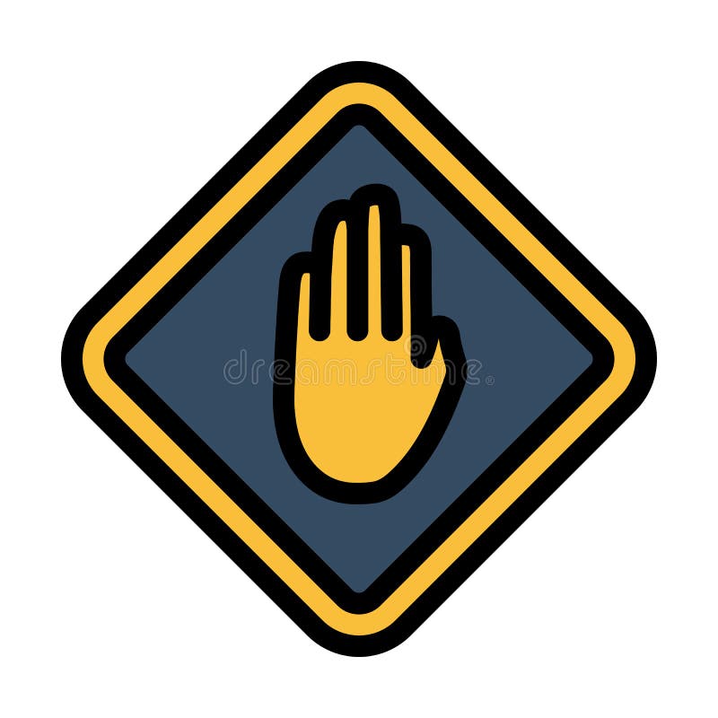 Icon of Warning Hand stock vector. Illustration of icon - 193715695