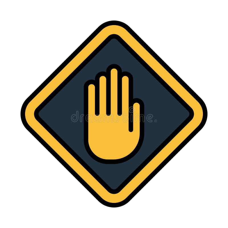 Icon of Warning Hand stock vector. Illustration of graphic - 240364457