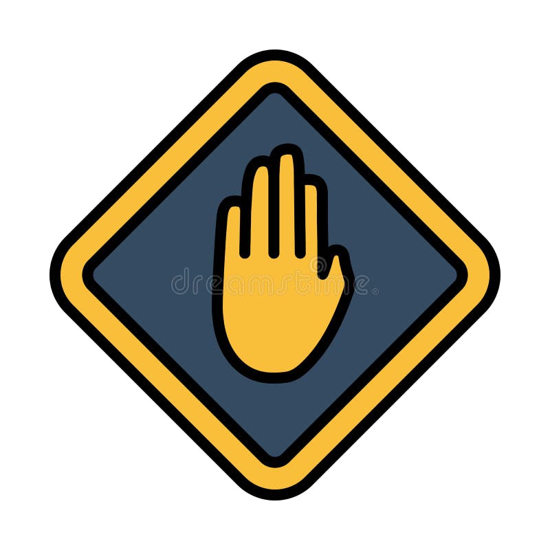 Icon of Warning Hand stock vector. Illustration of icon - 249181245