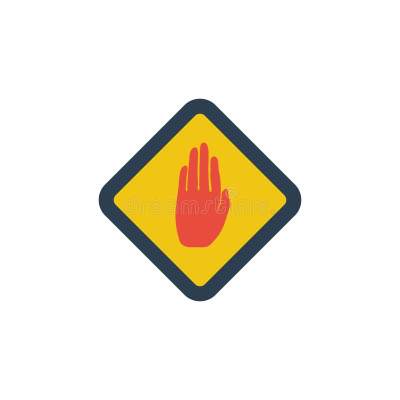 Icon of Warning hand stock vector. Illustration of dont - 141855865