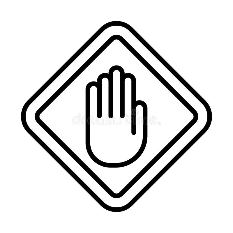 Icon of Warning Hand stock vector. Illustration of palm - 248026386