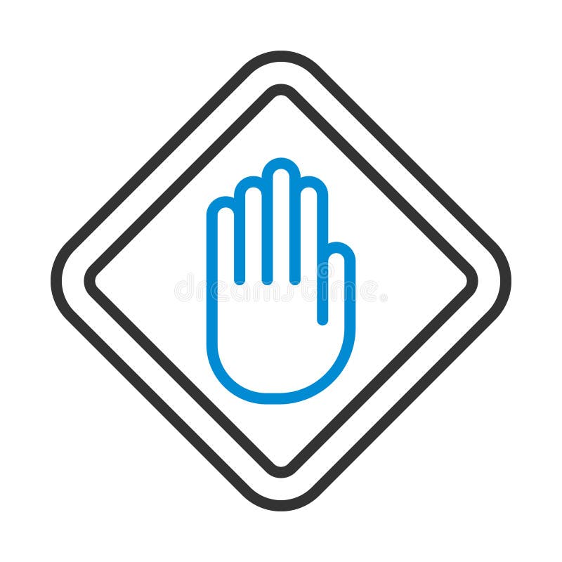 Icon of Warning Hand stock vector. Illustration of palm - 248026386