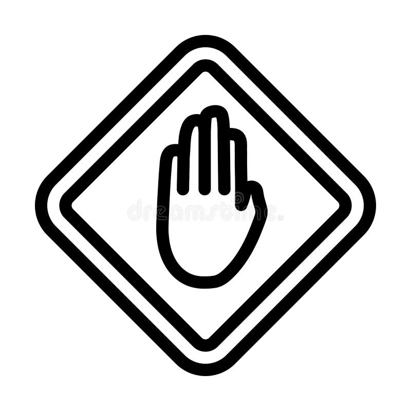 Icon of Warning Hand stock vector. Illustration of prevention - 220397620