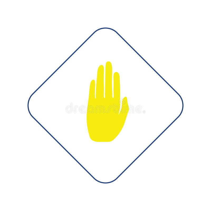 Icon of Warning hand stock vector. Illustration of notification - 125825643