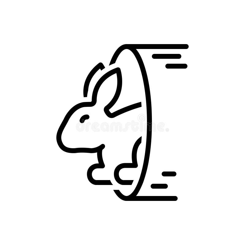 Black Line Icon for Warren, Rabbit and Burrow Stock Vector ...