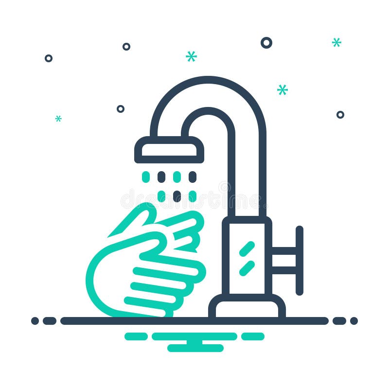 Mix Icon for Wash Hand, Faucet and Water Stock Vector - Illustration of ...