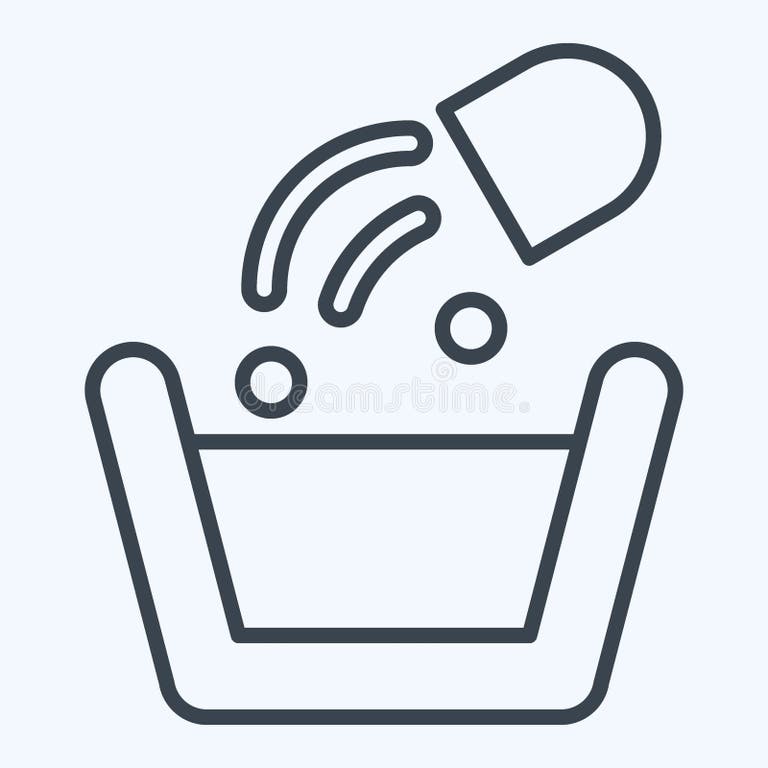 Icon Washing Poder. Related To Laundry Symbol. Line Style. Simple ...