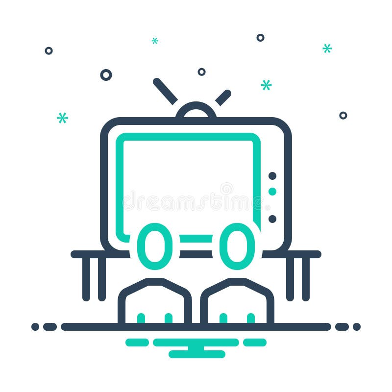 Mix Icon for Watching, Movie and Audience Stock Illustration ...