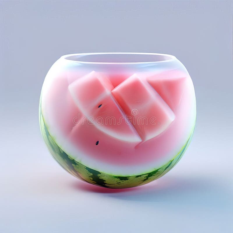 Icon of Watermelon, Glossy Glass Style Illustration Stock Illustration ...