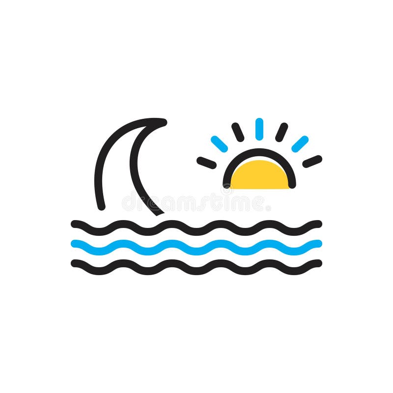 Multi Color Icon for Wave, Ripple and Nature Stock Illustration ...