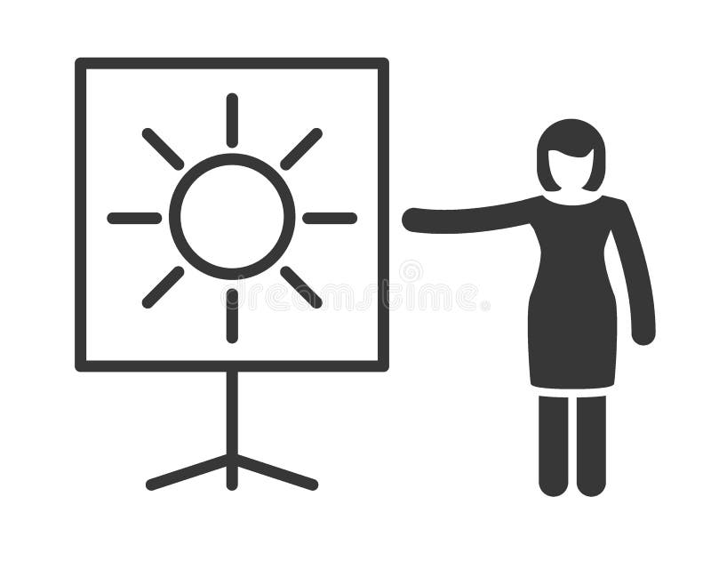Icon of Weather Forecast -Meteorologist Presents the Weather - Vector ...