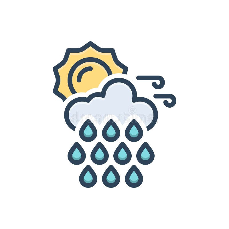 Color Illustration Icon for Weather, Season and Rainy Stock Vector ...