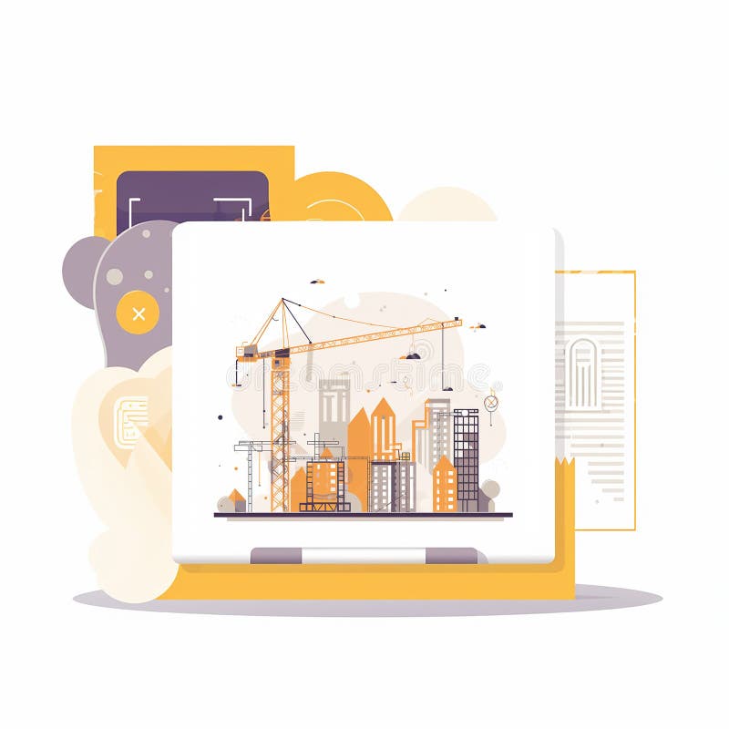 Icon of Web Design Constructor Crane. AI Generative. Technology Stock Illustration ...