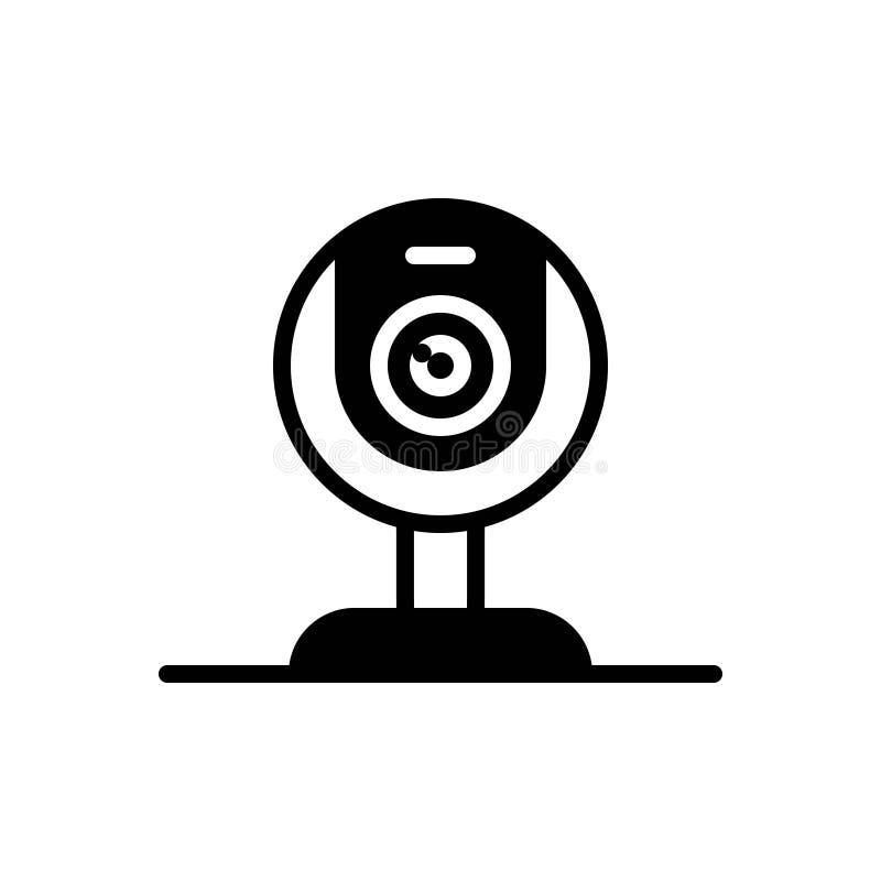 Black Solid Icon for Webcam, Camera and Device Stock Illustration ...