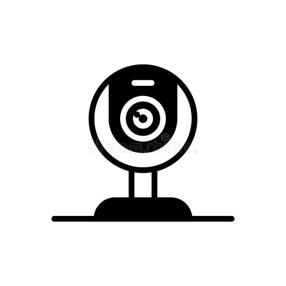 Black Solid Icon for Webcam, Camera and Device Stock Illustration ...