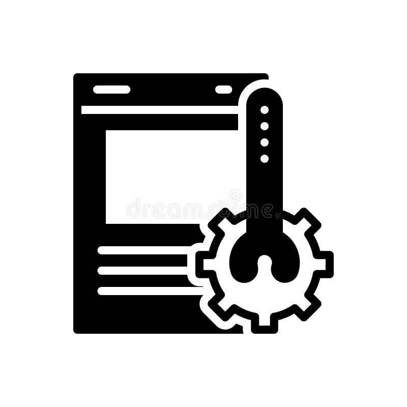 Black Solid Icon for Website Optimization, Technology and Development ...