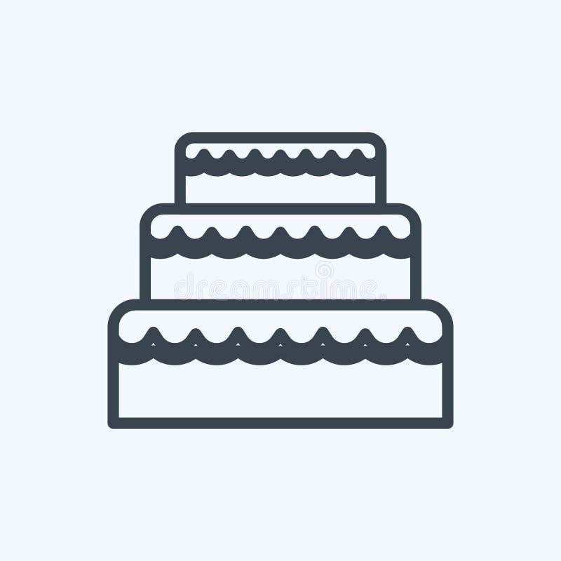 Icon Wedding Cake. Suitable for Wedding Symbol. Line Style. Simple ...