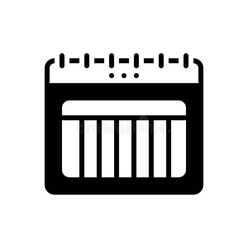 Black Solid Icon for Week, Weekend and Calendar Stock Vector ...