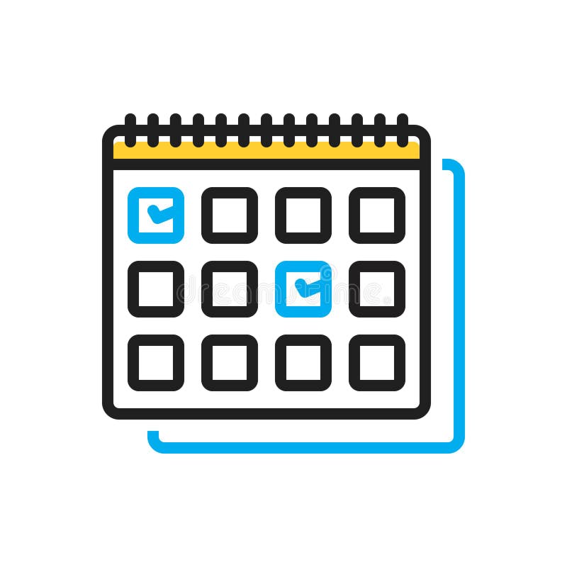 Multi Color Icon for Weekly, Once a Week and daily Stock Illustration ...