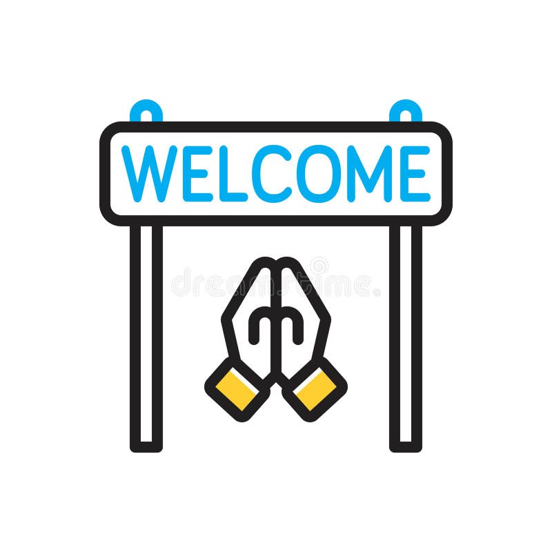Multi Color Icon for Welcome, Acceptance and Praise Stock Illustration ...