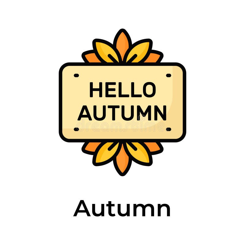 Icon of Welcome Autumn Season, Hello Autumn Season Vector Design Stock ...