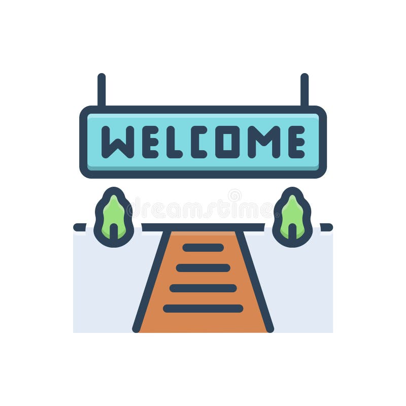 Color Illustration Icon for Welcome, Greeting and Pleasent Stock ...