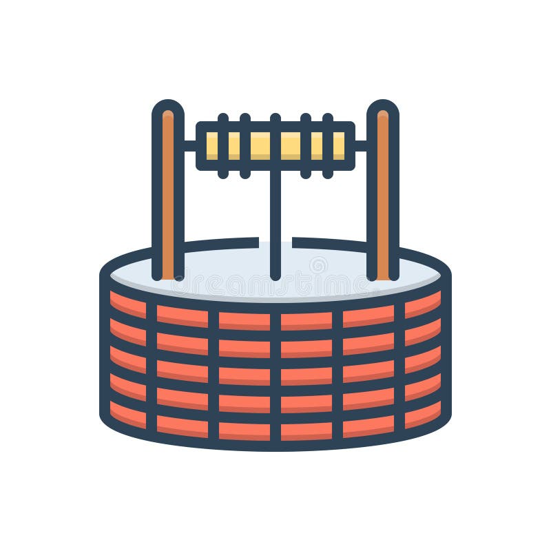 Borehole Well Icon. Deep Bore Hole Dig Digging Plumbing Drill Drilling ...
