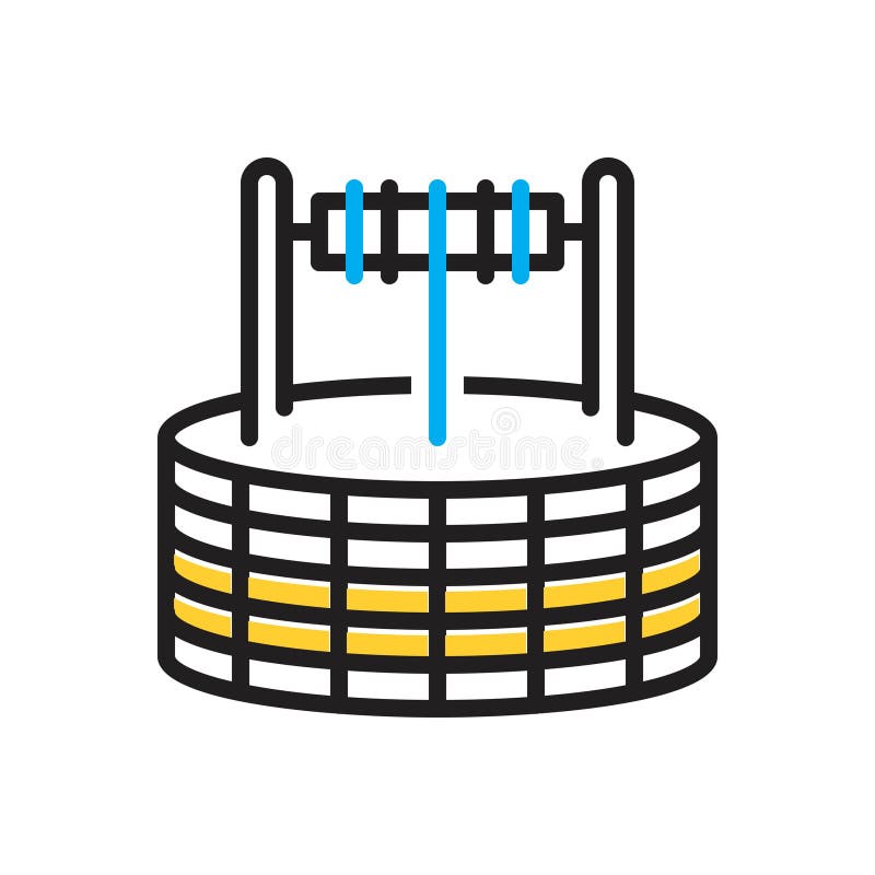 Multi Color Icon for Well, Borehole and Drinking Stock Vector ...