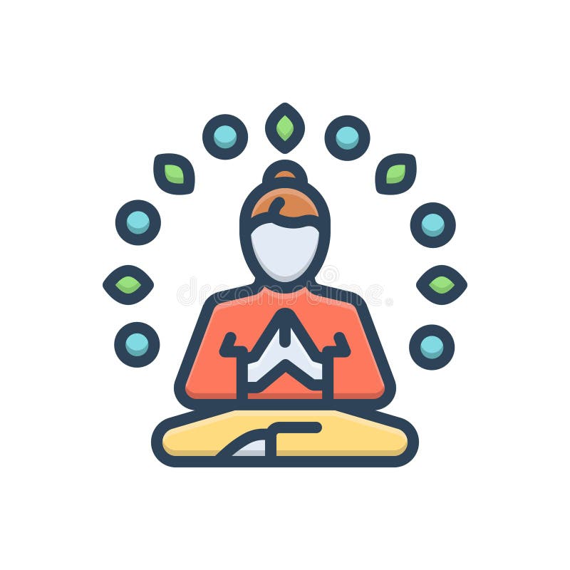 Color Illustration Icon for Wellness, Spirituality and Yoga Stock ...