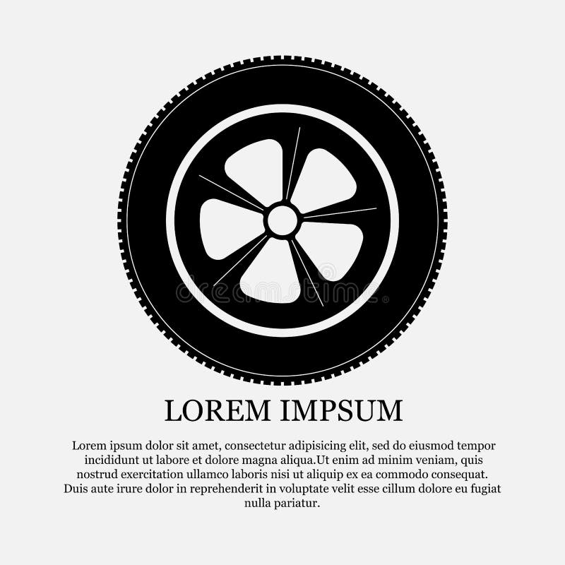 Icon wheel, tire, repair stock illustration. Illustration of shiny ...