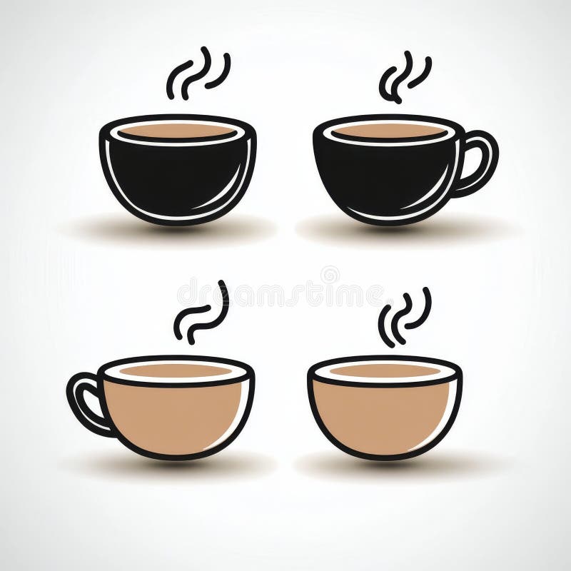 The Icon, Which is Simple and Black, Depicts a Cup of Coffee with Two ...
