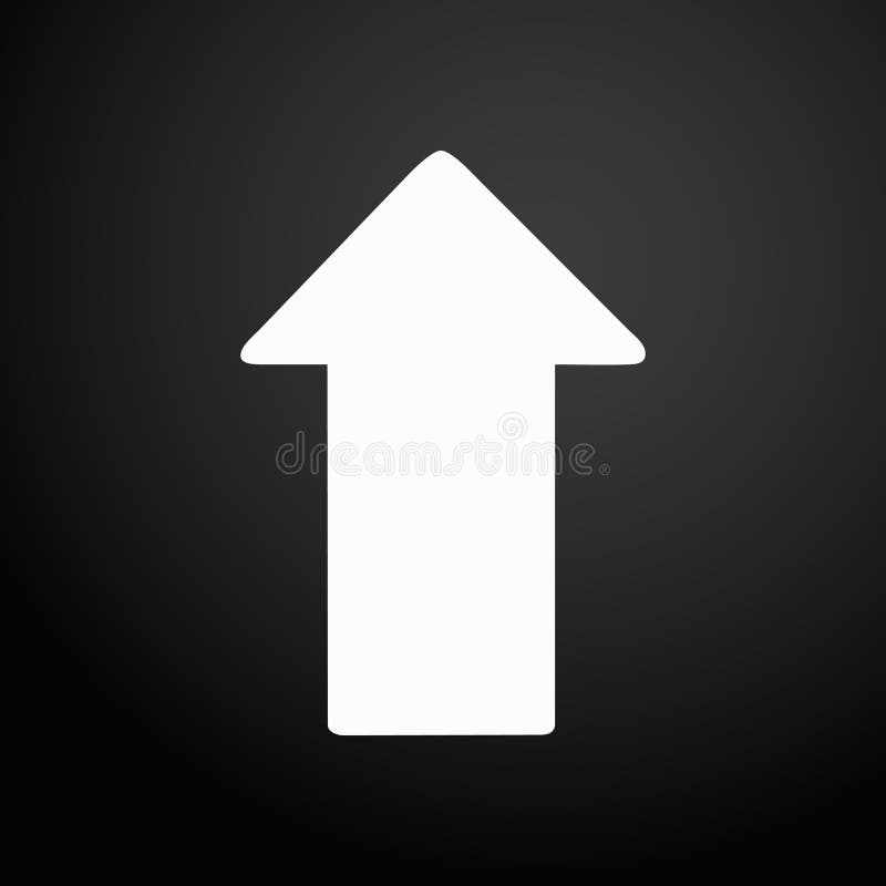 Icon White Up Arrow - Vector Illustration Isolated on Flat Square ...