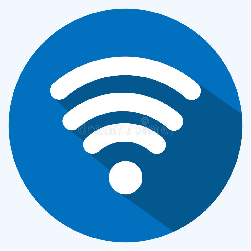 Icon Wifi. Suitable for Mobile Apps Symbol. Long Shadow Style. Simple ...